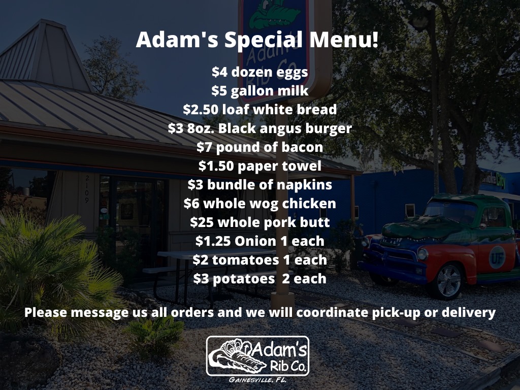 Adam's Rib Co. (North & South Locations) | What's for Dinner Gainesville
