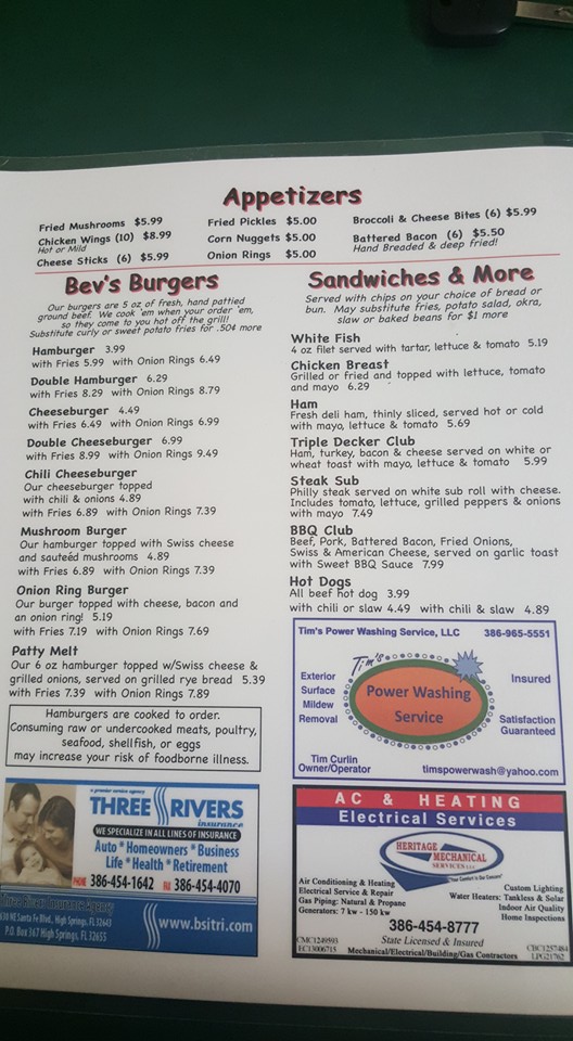 Bev's Burger Cafe | What's for Dinner Gainesville